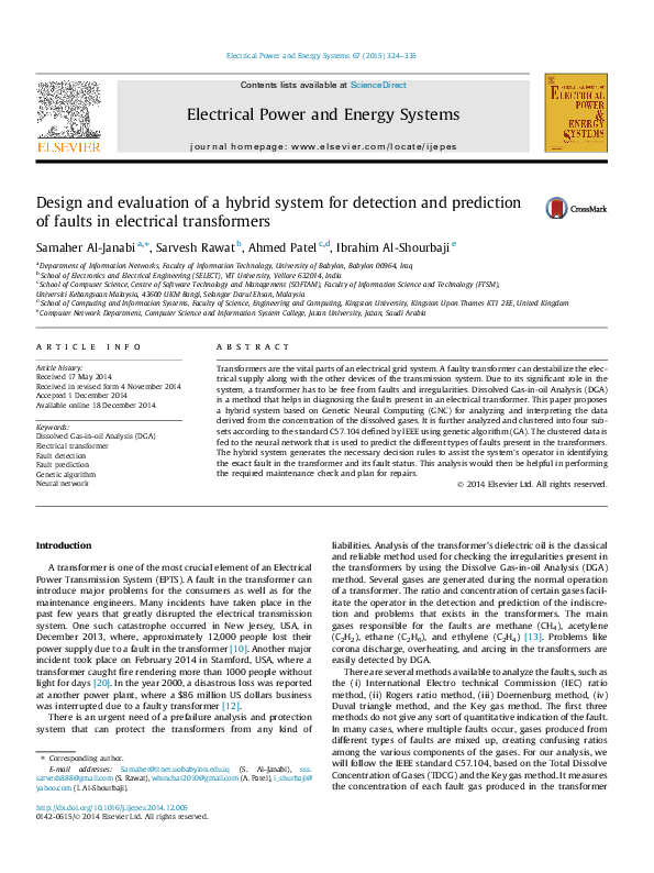 (PDF) Design and evaluation of a hybrid system for detection and prediction of faults in ...