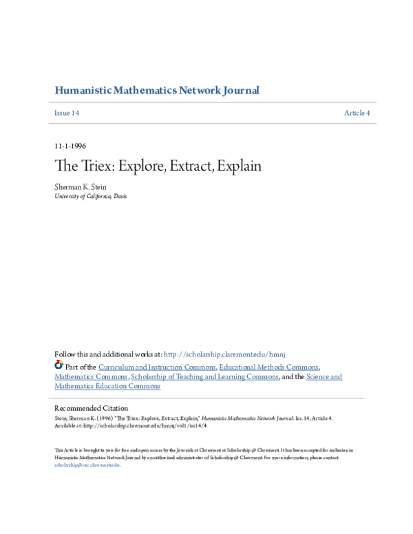 (PDF) The Triex: Explore, Extract, Explain