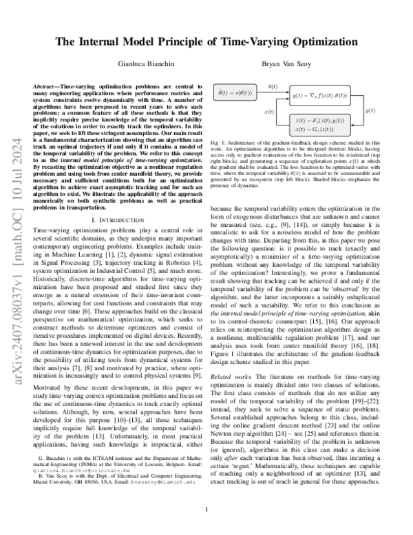 (PDF) The Internal Model Principle of Time-Varying Optimization