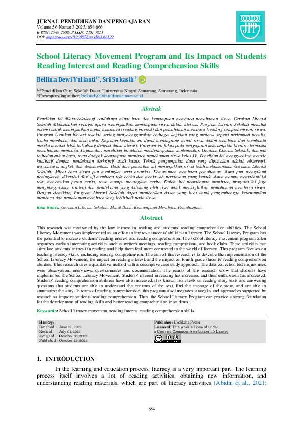 (PDF) School Literacy Movement Program and Its Impact on Students ...