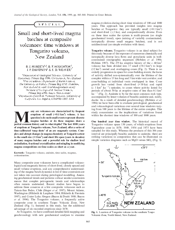 (PDF) Small and short-lived magma batches at composite volcanoes: time ...