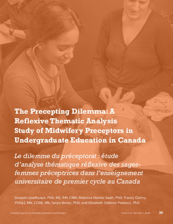 (PDF) The Precepting Dilemma: A Reflexive Thematic Analysis Study of ...
