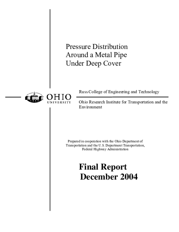 (PDF) Pressure Distribution Around a Metal Pipe Under Deep Cover