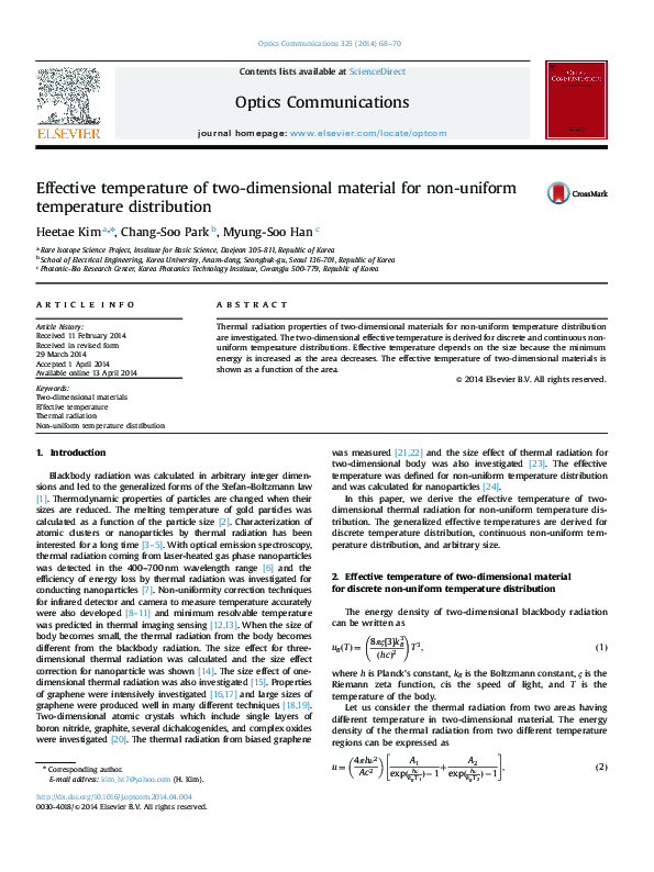 (PDF) Effective temperature of two-dimensional material for non-uniform temperature distribution ...