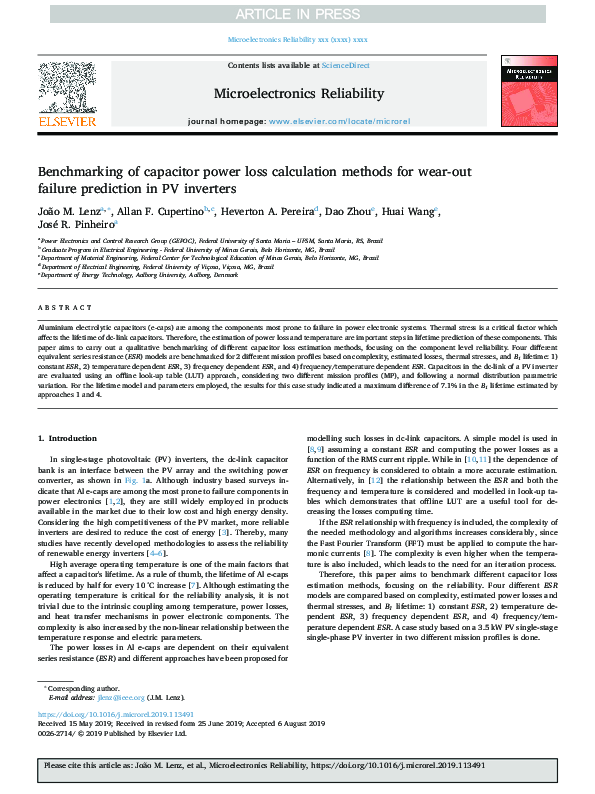 (PDF) Benchmarking of capacitor power loss calculation methods for wear ...