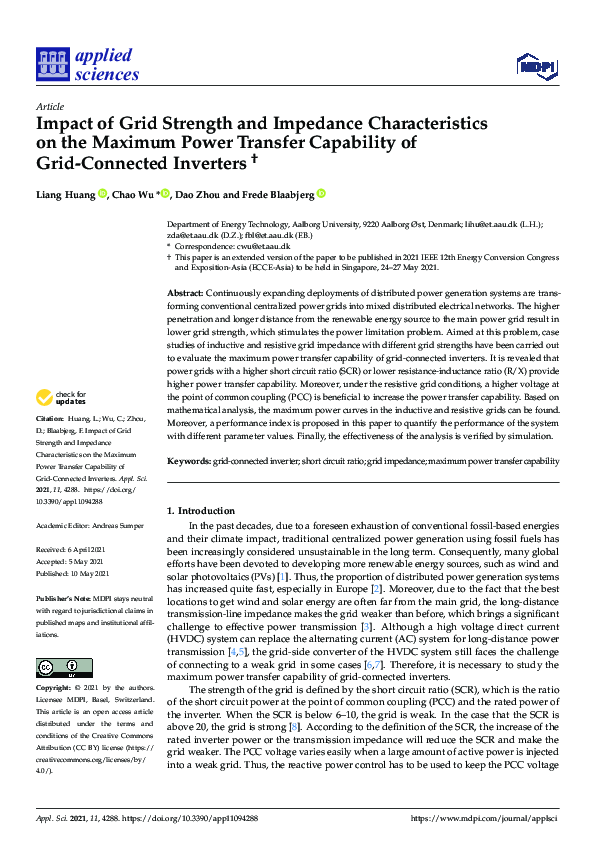 (PDF) Impact of Grid Strength and Impedance Characteristics on the ...