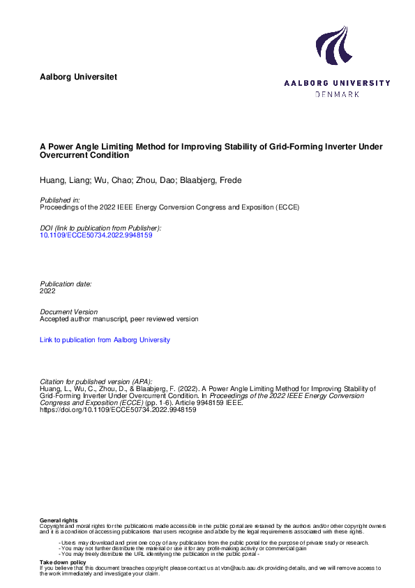 (PDF) A Power Angle Limiting Method for Improving Stability of Grid ...