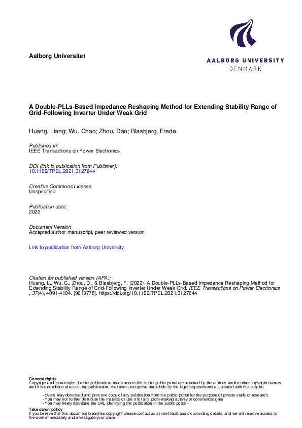 (PDF) A Double-PLLs-Based Impedance Reshaping Method for Extending ...