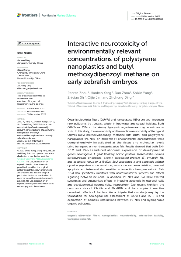 (PDF) Interactive neurotoxicity of environmentally relevant ...