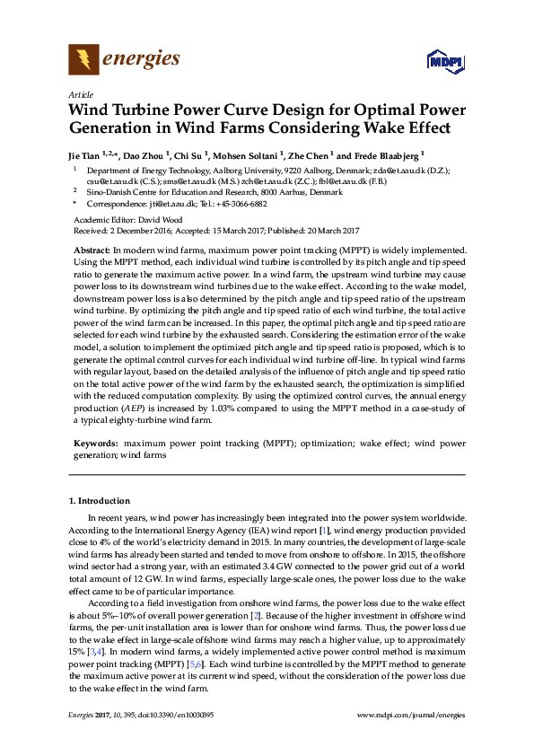 (PDF) Wind Turbine Power Curve Design for Optimal Power Generation in ...