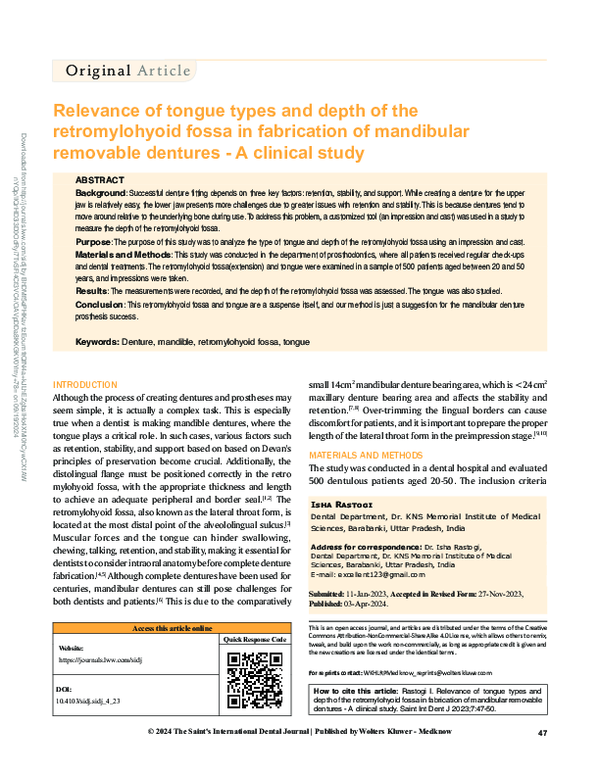 (PDF) Relevance of tongue types and depth of the retromylohyoid fossa ...