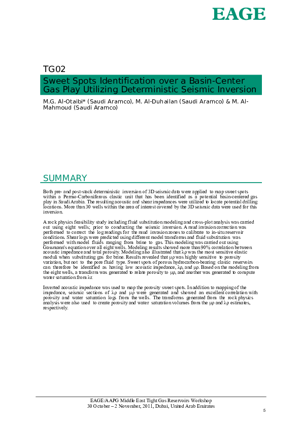 (PDF) Sweet Spots Identification over a Basin-Center Gas Play Utilizing ...