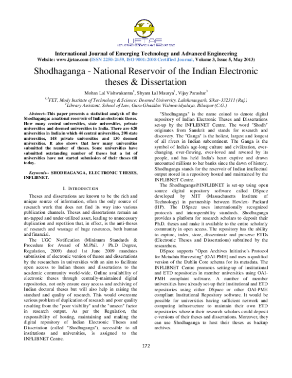 (PDF) Shodhaganga- National Reservoir of the Indian Electronic theses ...