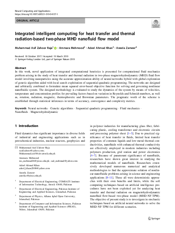 (PDF) Integrated intelligent computing for heat transfer and thermal ...