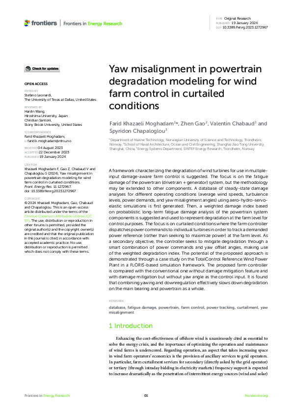 (PDF) Yaw misalignment in powertrain degradation modeling for wind farm control in curtailed ...