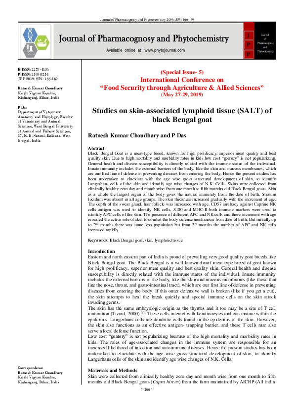 (PDF) Studies on skin-associated lymphoid tissue (SALT) of black Bengal ...
