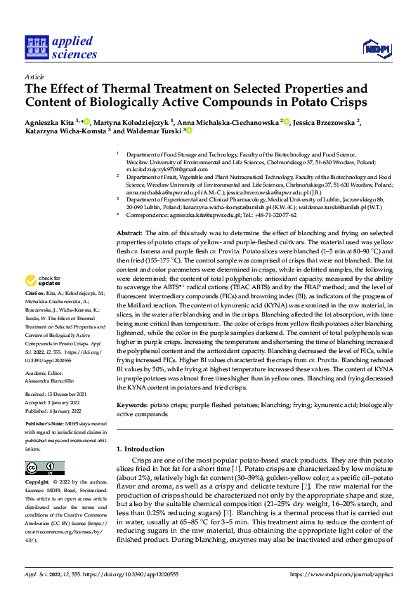 (PDF) The Effect of Thermal Treatment on Selected Properties and ...