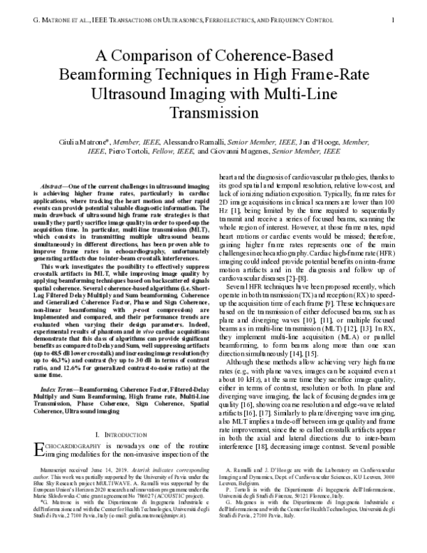 (PDF) A Comparison of Coherence-Based Beamforming Techniques in High ...
