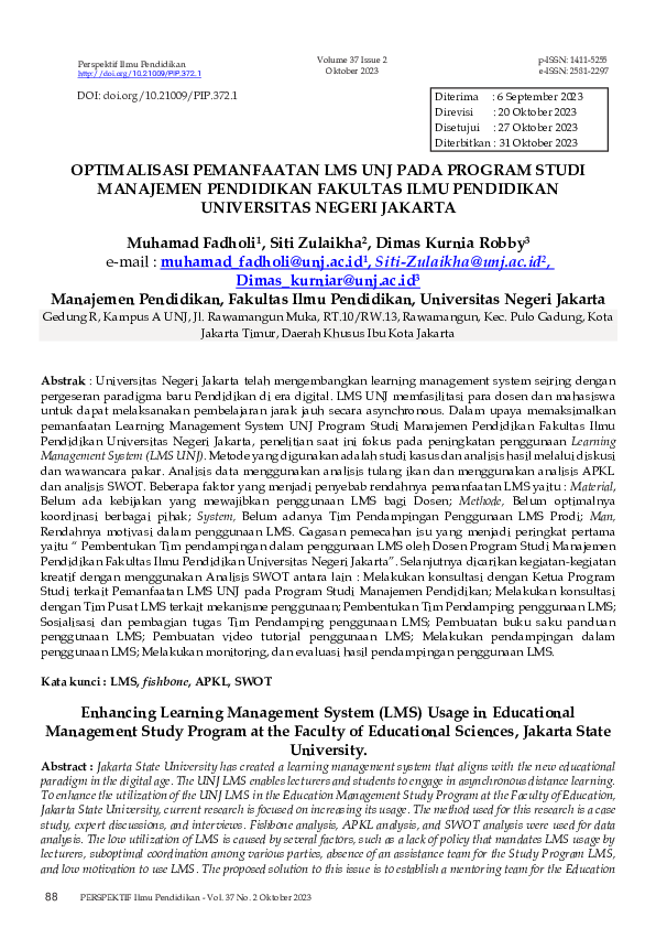 (PDF) Optimalisasi Pemanfaatan LMS Unj Pada Program Studi Manajemen ...