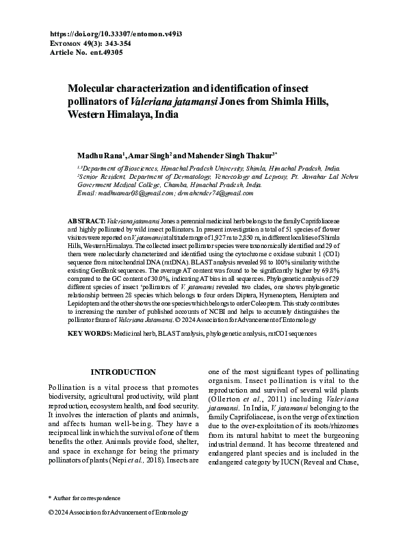 (PDF) Molecular characterization and identification of insect ...