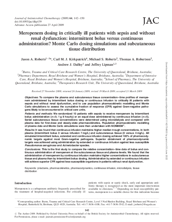 (PDF) Meropenem Dosing in Critically Ill Patients with Sepsis Receiving ...