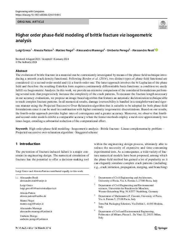 (PDF) Higher order phase-field modeling of brittle fracture via isogeometric analysis