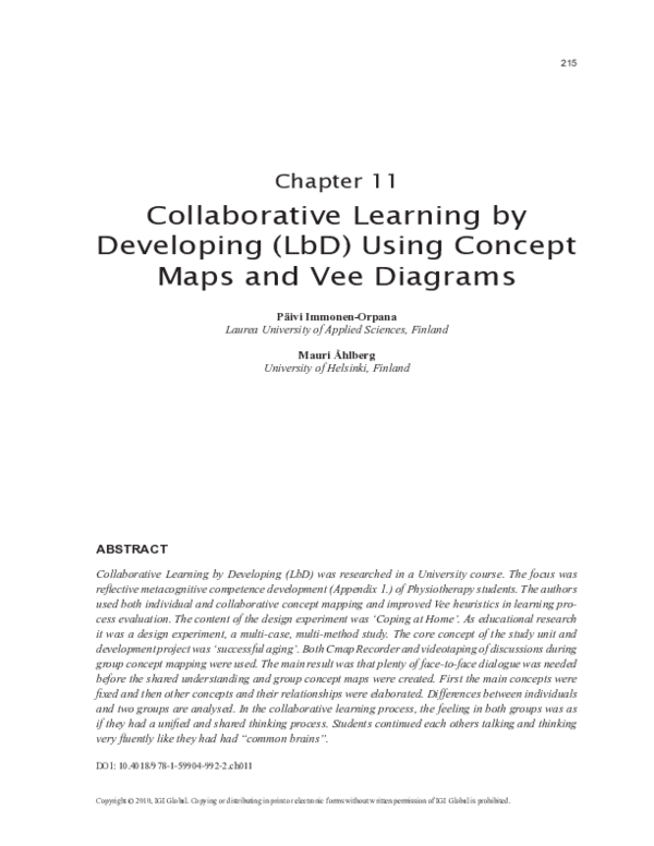 (PDF) Collaborative Learning by Developing (LbD) Using Concept Maps and ...