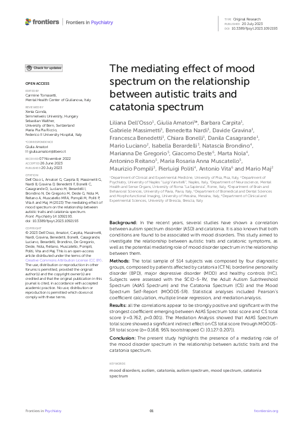 (PDF) The mediating effect of mood spectrum on the relationship between ...