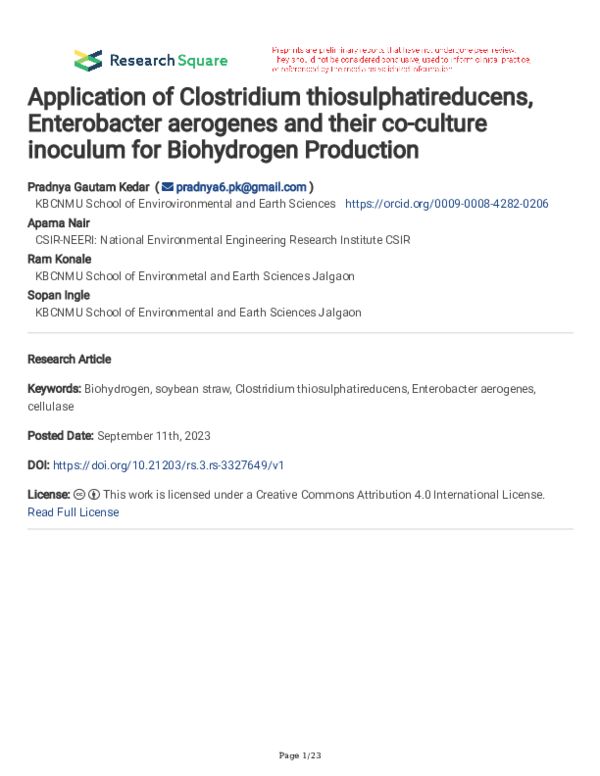 (PDF) Application of Clostridium thiosulphatireducens, Enterobacter ...