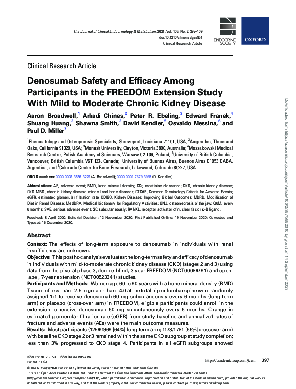 (PDF) Denosumab Safety and Efficacy Among Participants in the FREEDOM ...