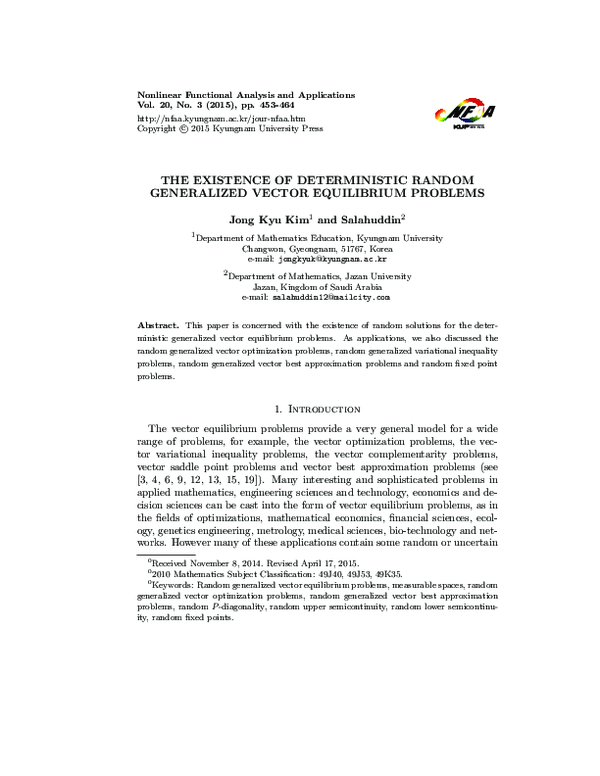 Pdf The Existence Of Deterministic Random Generalized Vector 2608
