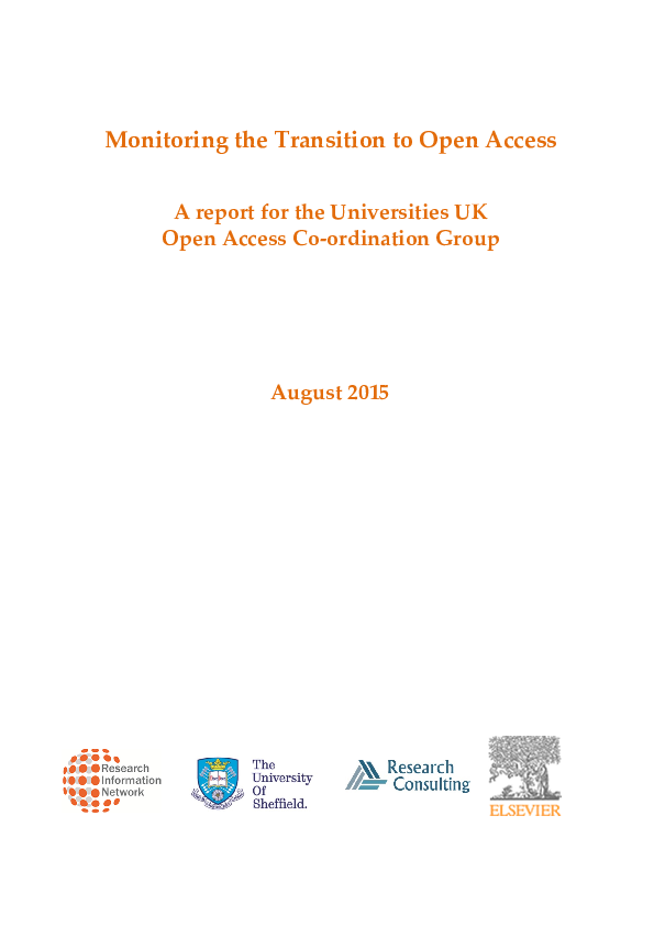 (PDF) Monitoring the transition to open access: A report for ...