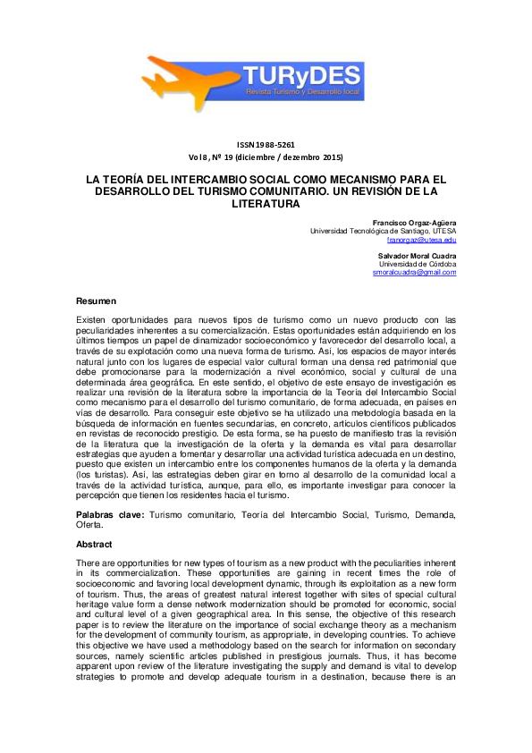 (PDF) La teoría del intercambio social como mecanismo para el ...