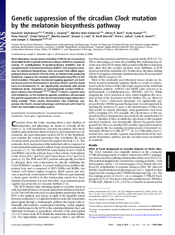 (PDF) Genetic suppression of the circadian Clock mutation by the ...