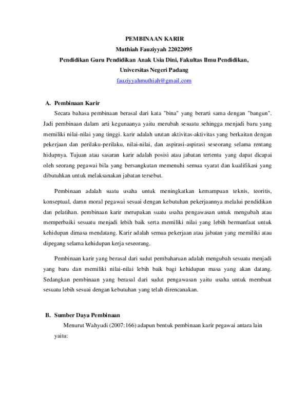 (PDF) Pengembangan karir tugas 3