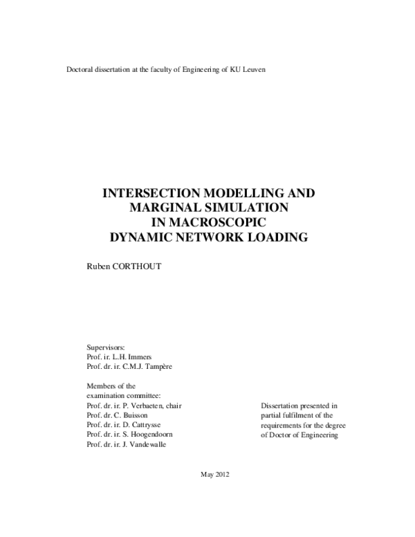 (PDF) Intersection Modelling and Marginal Simulation in Macroscopic Dynamic Network Loading ...