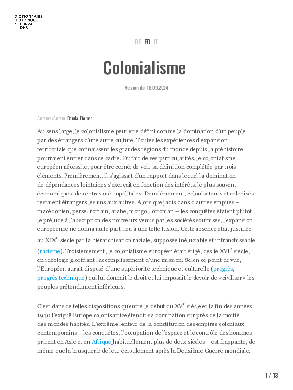 (PDF) Colonialism