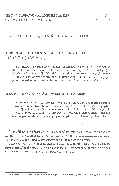 (PDF) The neutrix convolution product
