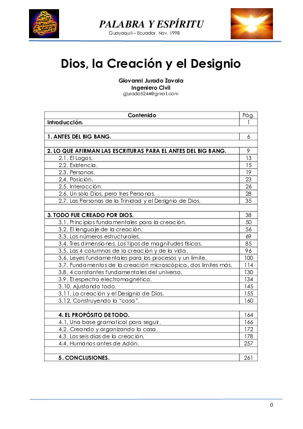(PDF) Dios, la Creación y el Designio
