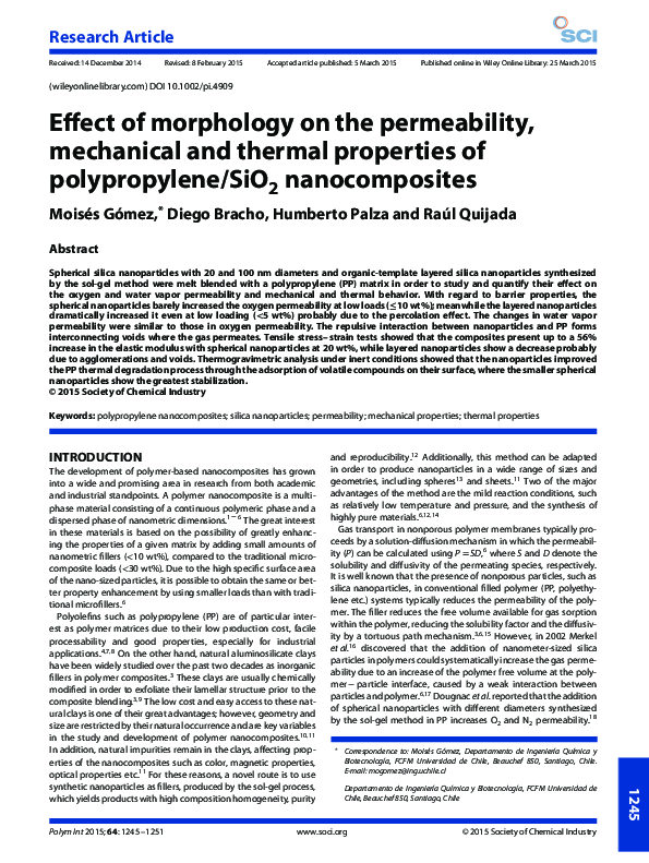 (PDF) Effect of morphology on the permeability, mechanical and thermal properties of ...