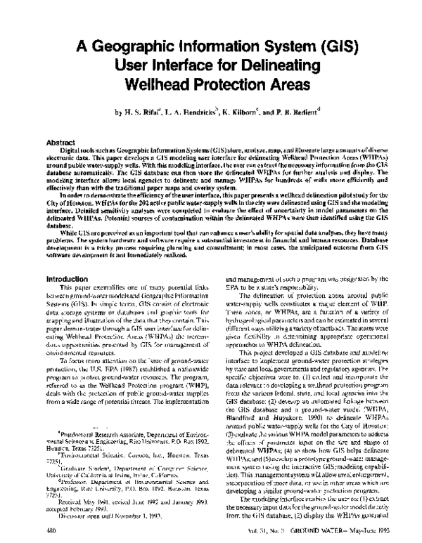 (PDF) A Geographic Information System (GIS) User Interface for ...