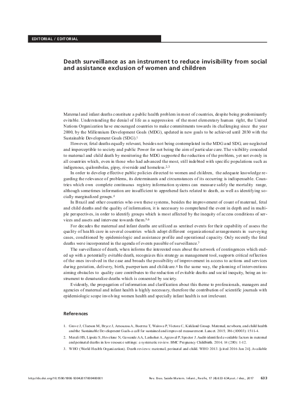 (PDF) Death surveillance as an instrument to reduce invisibility from ...