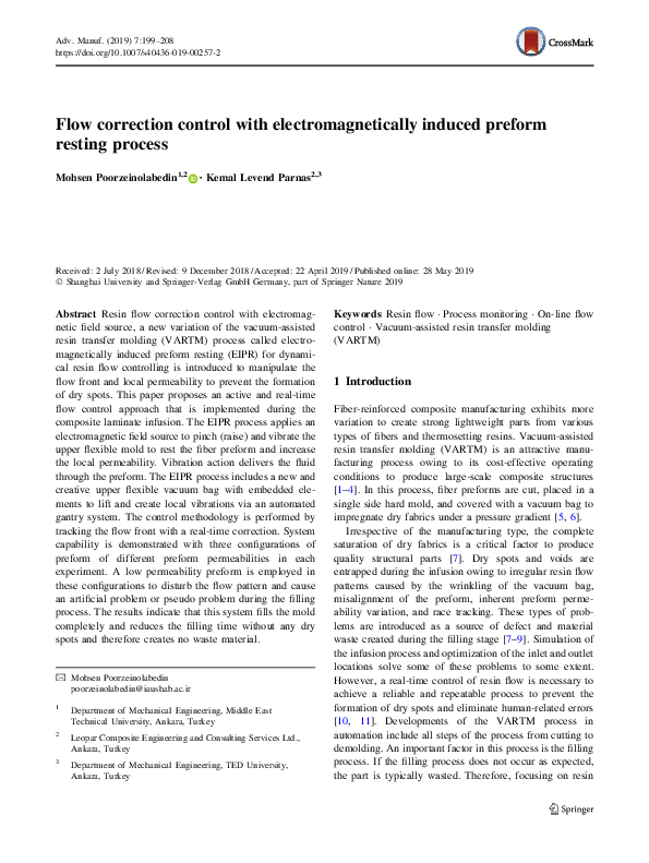 (PDF) Flow correction control with electromagnetically induced preform resting process