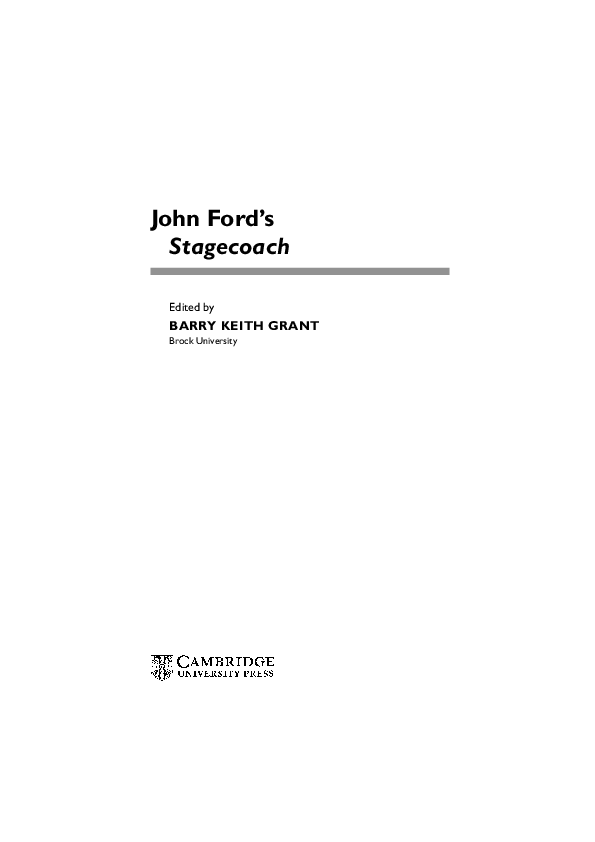 (PDF) John Ford's Stagecoach