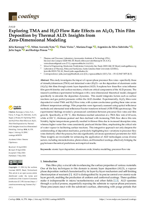 (PDF) Exploring TMA and H2O Flow Rate Effects on Al2O3 Thin Film ...