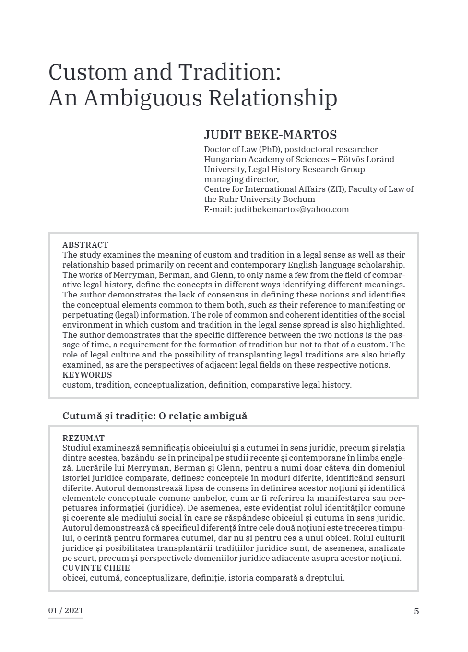 (PDF) Custom and Tradition – An Ambiguous Relationship