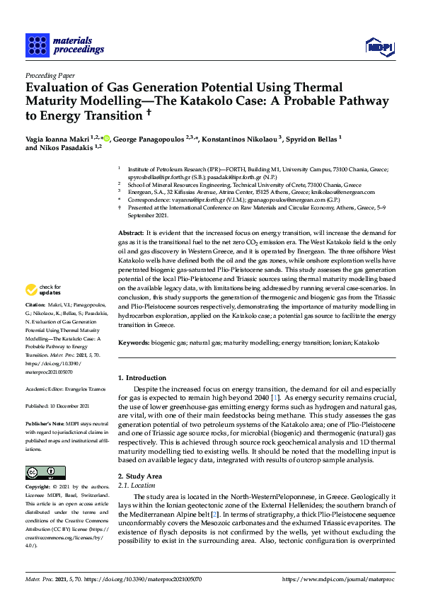 (PDF) Evaluation of Gas Generation Potential Using Thermal Maturity ...