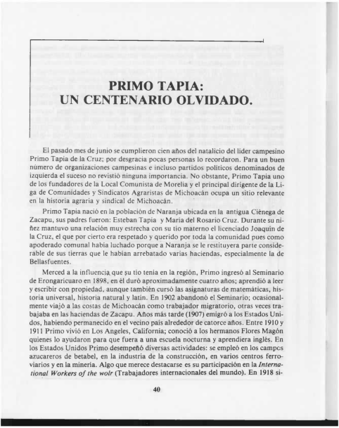(PDF) Primo Tapia, un centenario olvidado