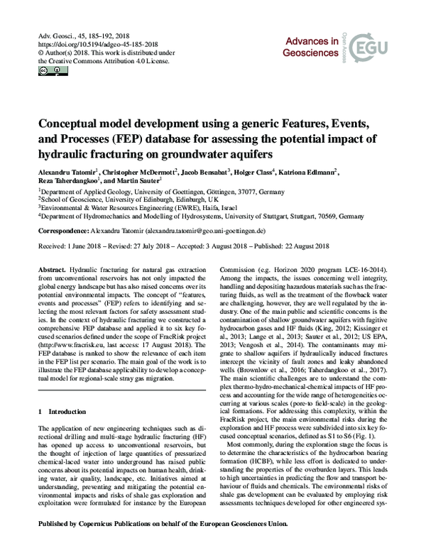 (PDF) Conceptual model development using a generic Features, Events, and Processes (FEP ...
