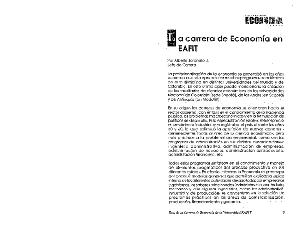 (PDF) La carrera de economía en EAFIT